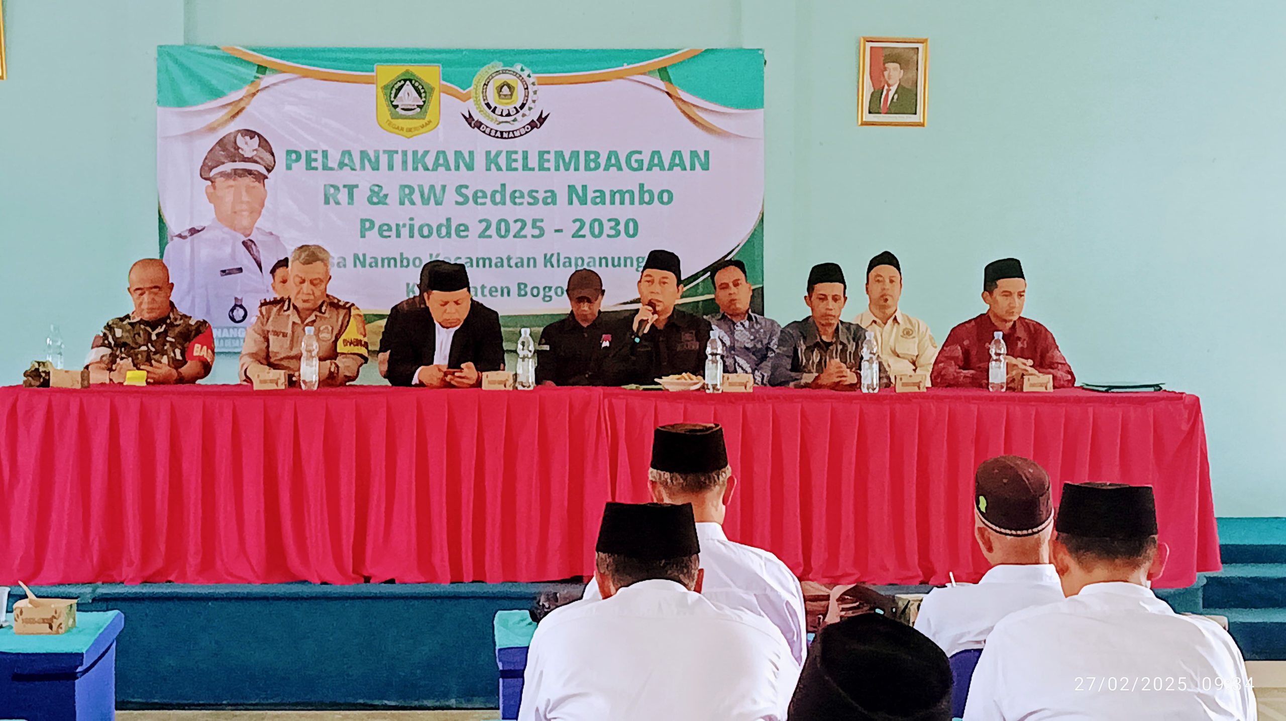 Pelantikan Kelembagaan RT Dan RW Se-Desa Nambo periode 2025-2030, Kades ...